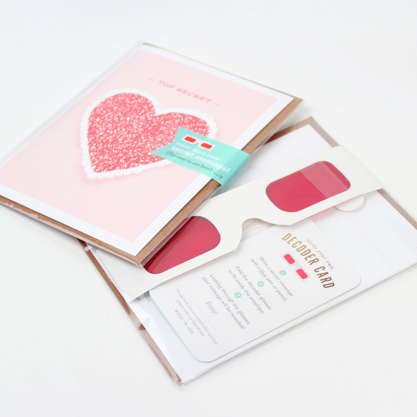 Decoder Card - Top Secret Heart – Inklings Paperie
