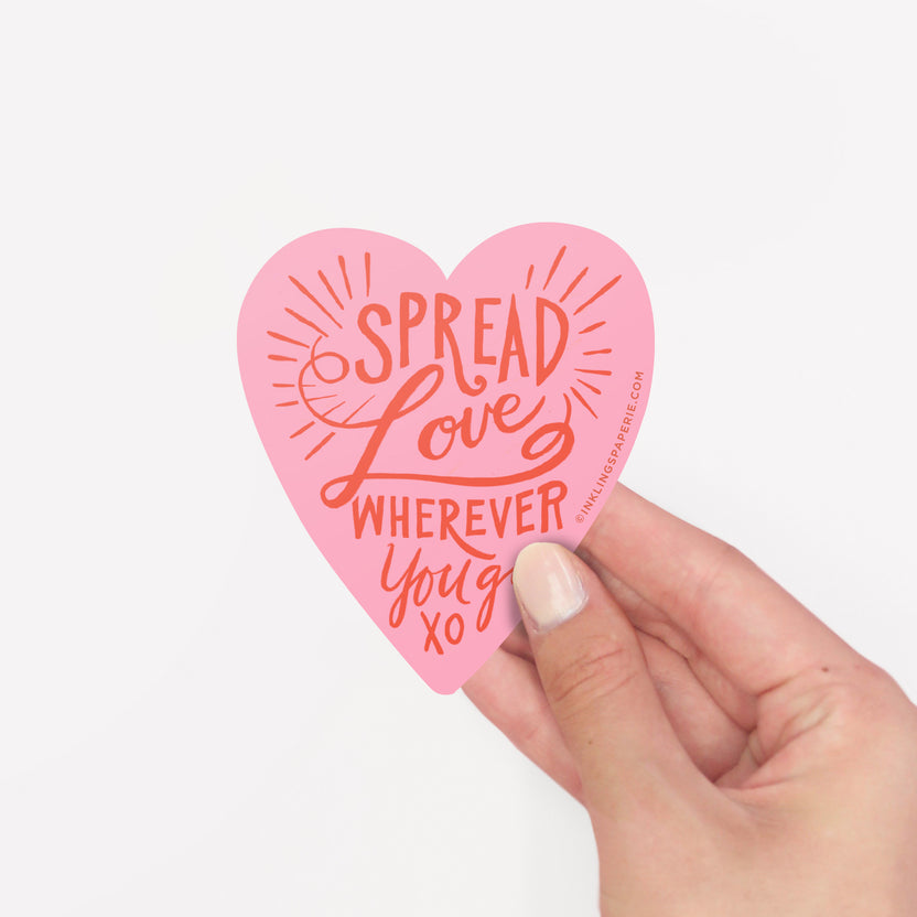 Vinyl Sticker - Spread Love – Inklings Paperie
