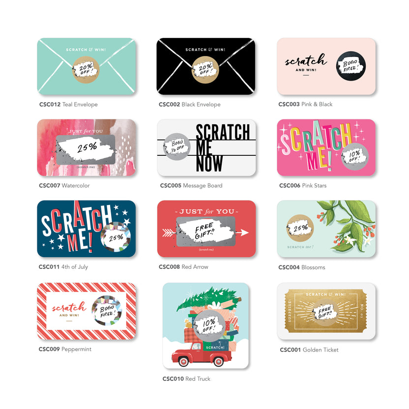 100 Customer Scratch Cards - Golden Ticket – Inklings Paperie